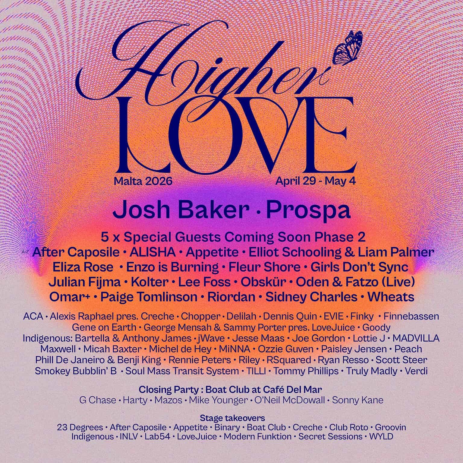 Higher Love Malta Unveils Epic First Names for 2026 Edition
