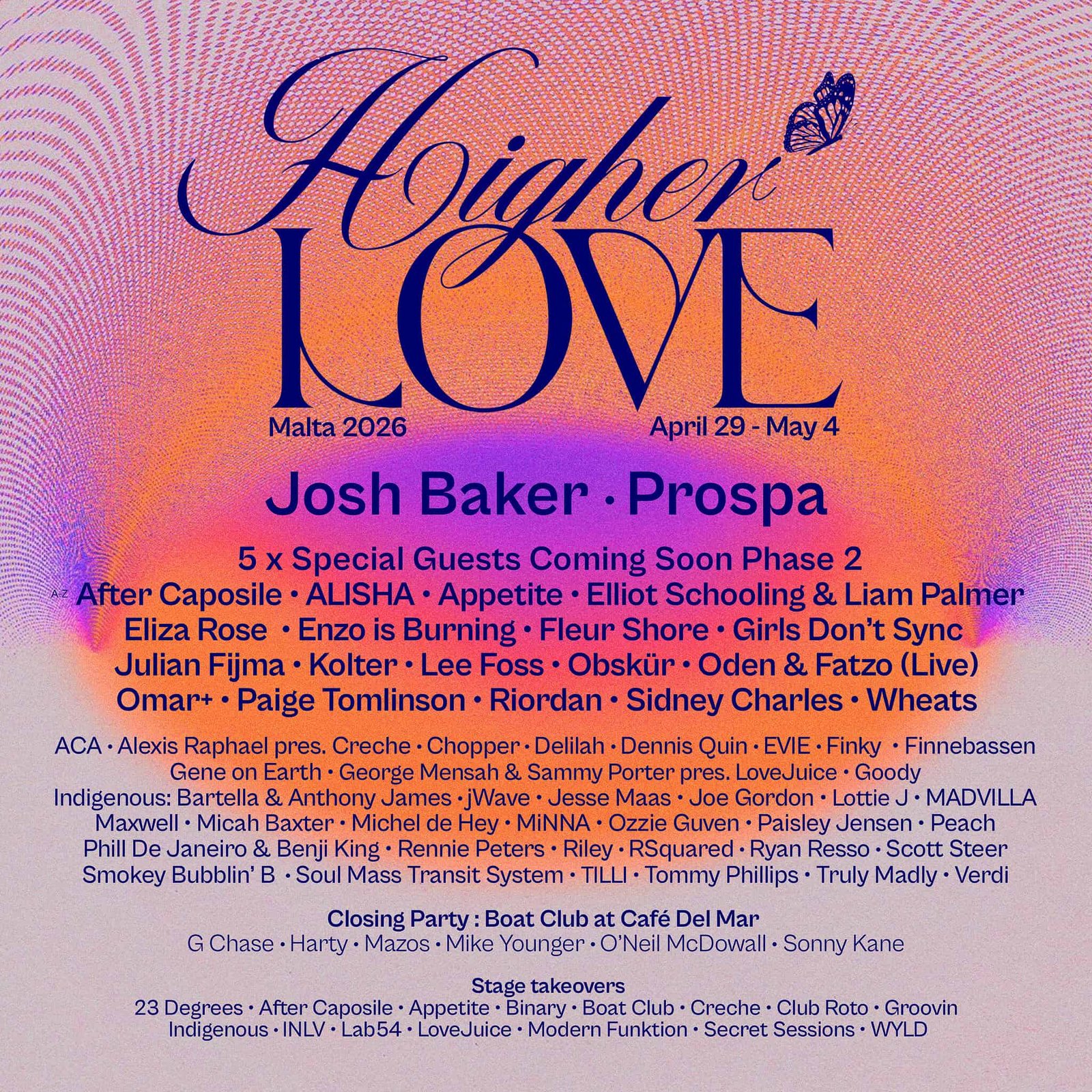 Higher Love Malta Unveils Epic First Names for 2026 Edition